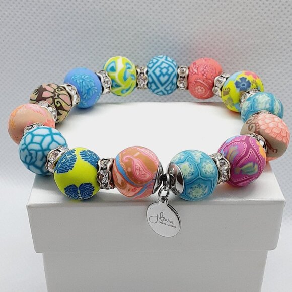 Jilzara | Jewelry | 6 Inch Stretch Premium Clay Beaded Bracelet By ...
